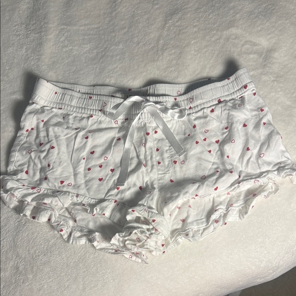 UGG | Shorts | Ugg White Shorts With Red Heart Pattern | Poshmark